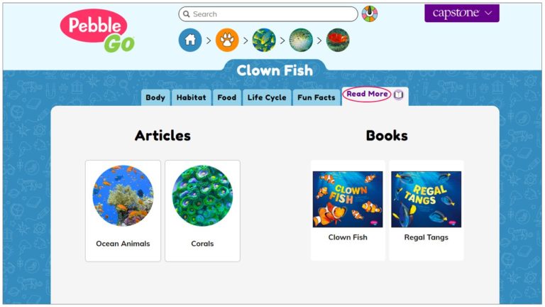 PebbleGo Read More • UDLib/SEARCH